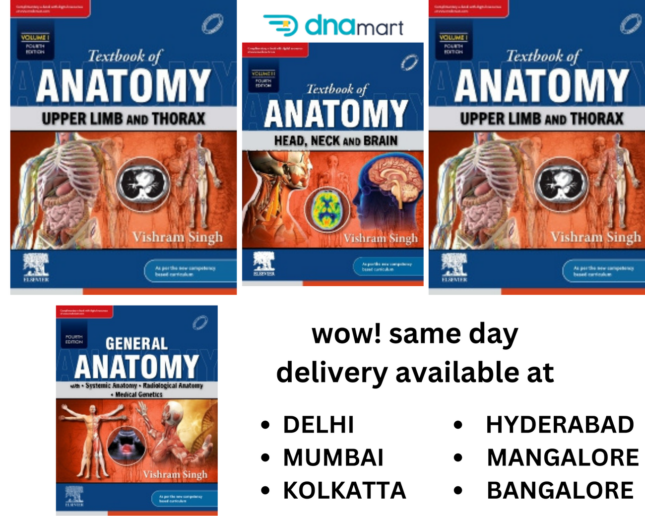 Textbook of Anatomy 4e 3 vol set 2023 With General anatomy by Vishram
